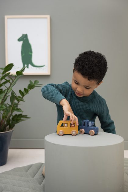 Trixie Baby Dřevěný set autíček s pasažéry - Trixie Baby - Motorické a ...