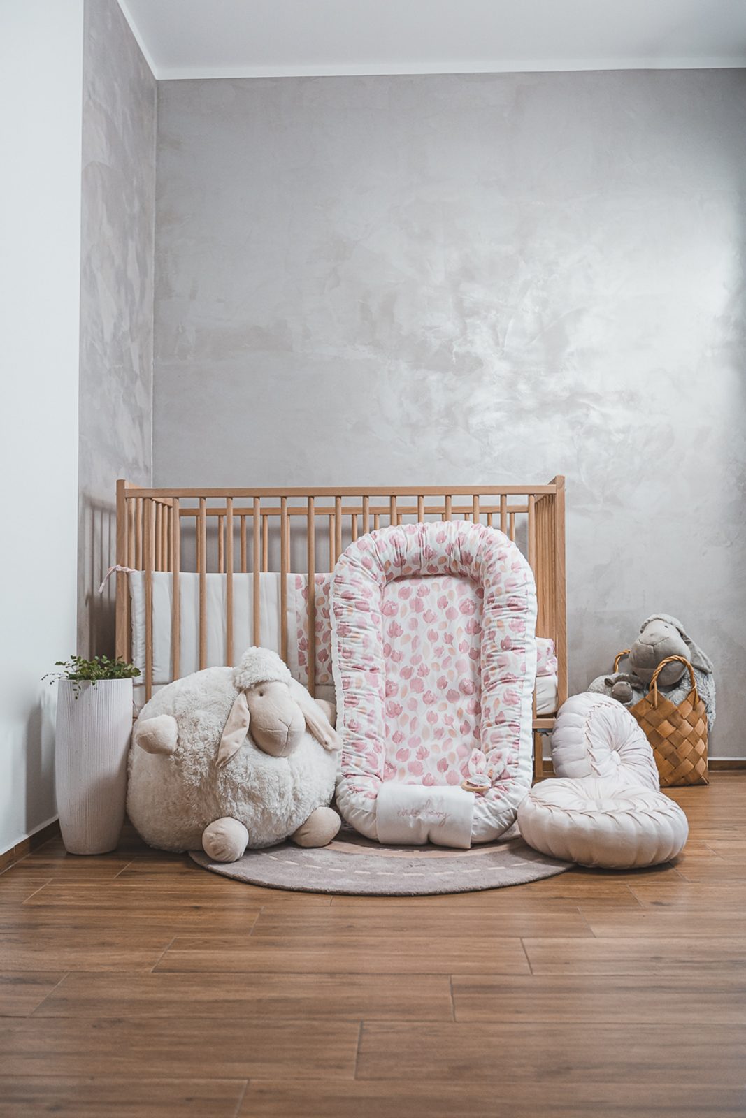 enie baby Hnízdečko do postýlky SATINE pink leaves - enie baby ...