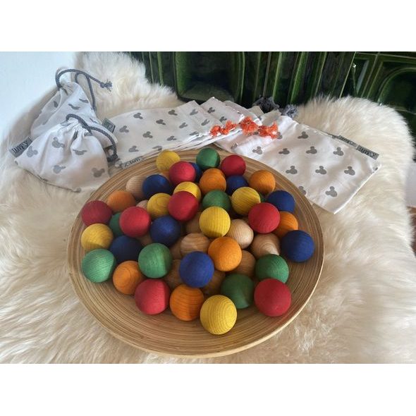 BaaVi Set 12ks dřevěných kuliček - BaaVi - Motorické a hry - Malvík.cz