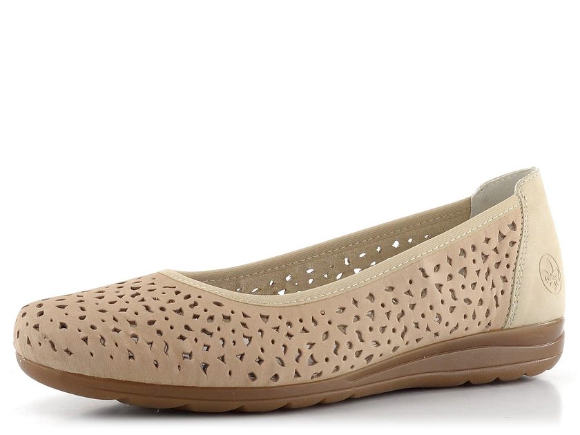 Rieker béžové prořezávané baleríny L9365-61 - Rieker - Baleríny - JADI ...