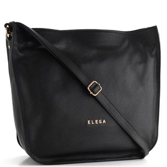 Elega kabelka crossbody gondola černá/zlaté kování 68906 - Elega ...