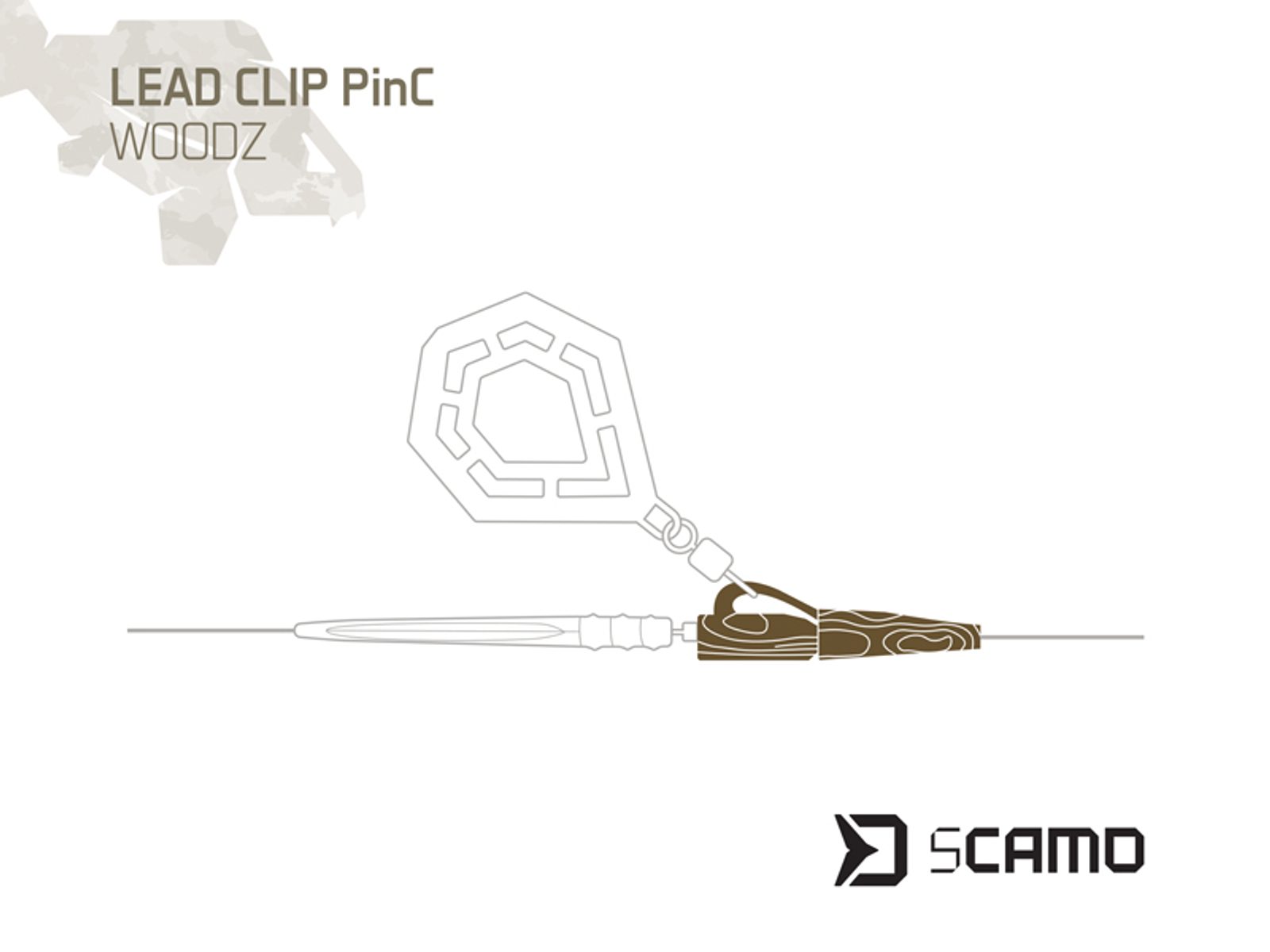 Delphin Klip na olovo sCAMO PinC Woodz 10ks | Chyť a pusť