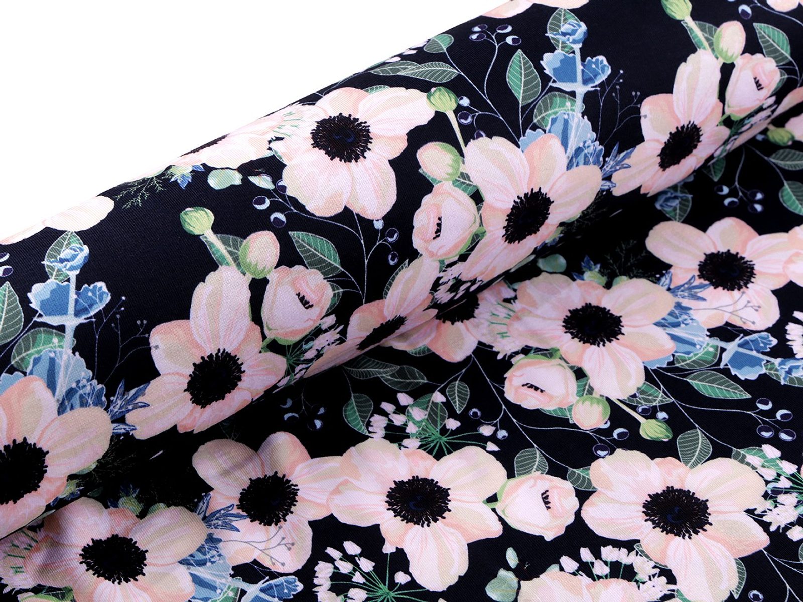 Žerzej s viskózou květy METRÁŽ | Žerzej | Mikaton.cz