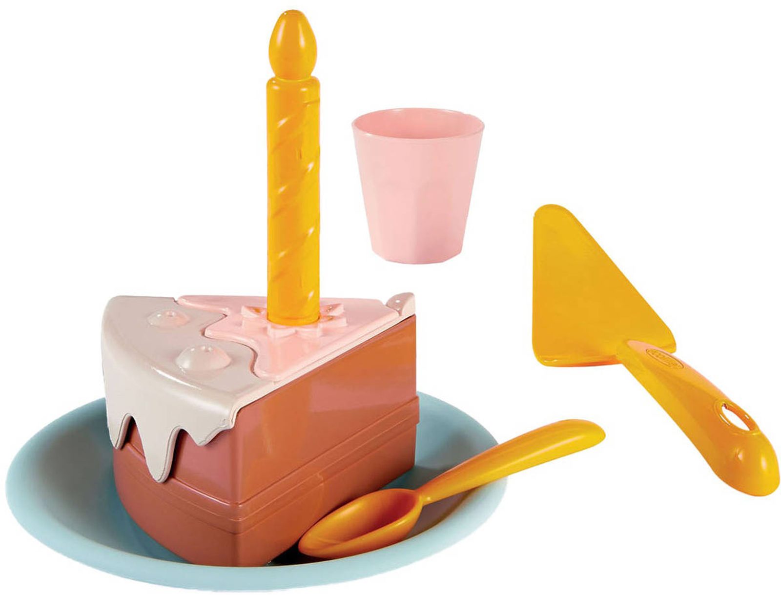 ECOIFFIER Narozeninový dort baby set dětské nádobí + makety potravin ...