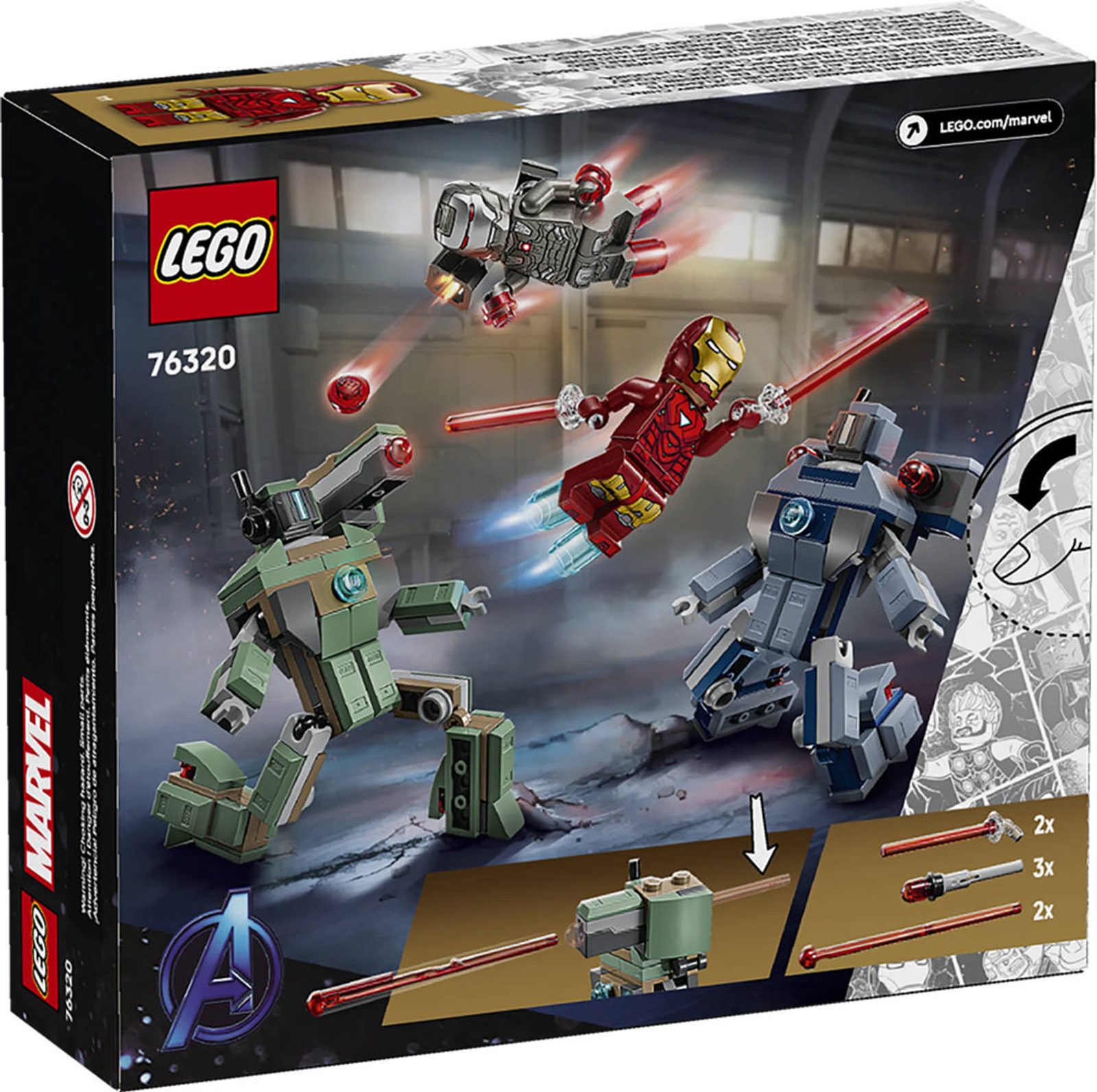 LEGO MARVEL Iron Man a War Machine vs. Hammerovy Drony 76320 | LEGO ...