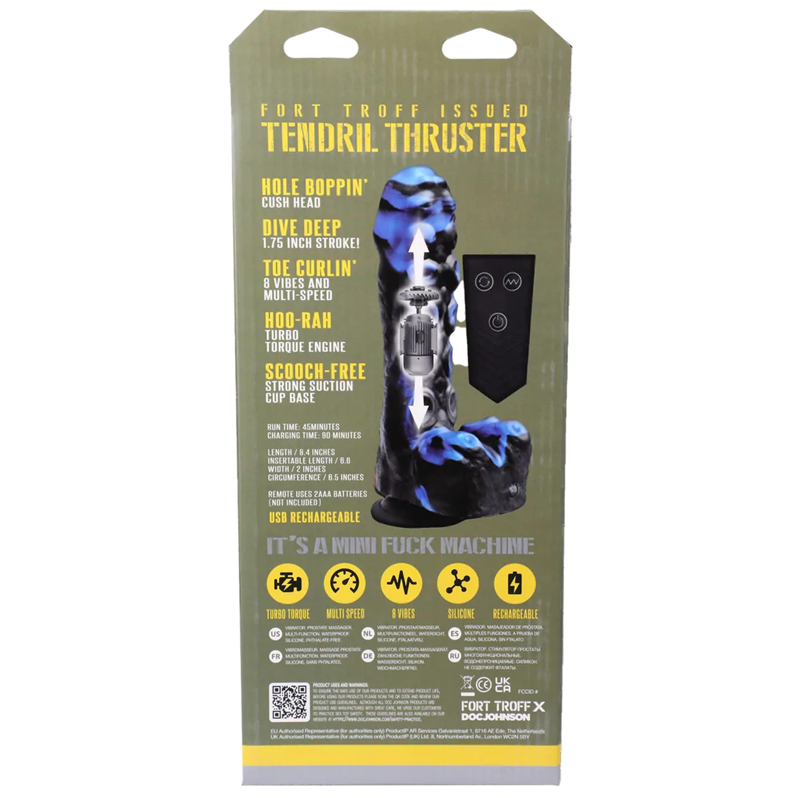 Doc Johnson Tendril Thruster Mini Fuck Machine Blue-Black - SHOTS TOYS ...