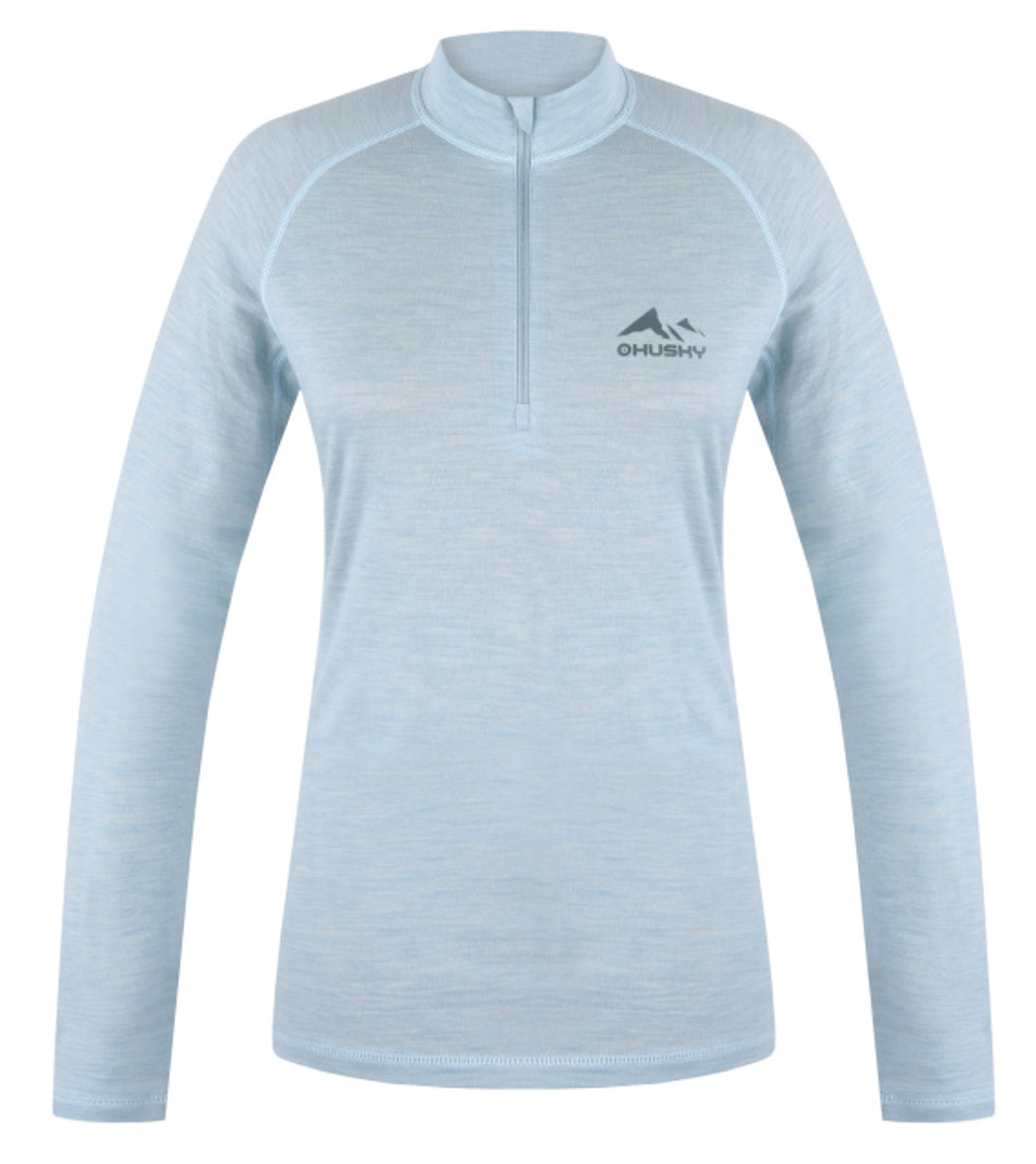 Merow Zip L faded mint - Women's merino thermal underwear shirt - HUSKY ...