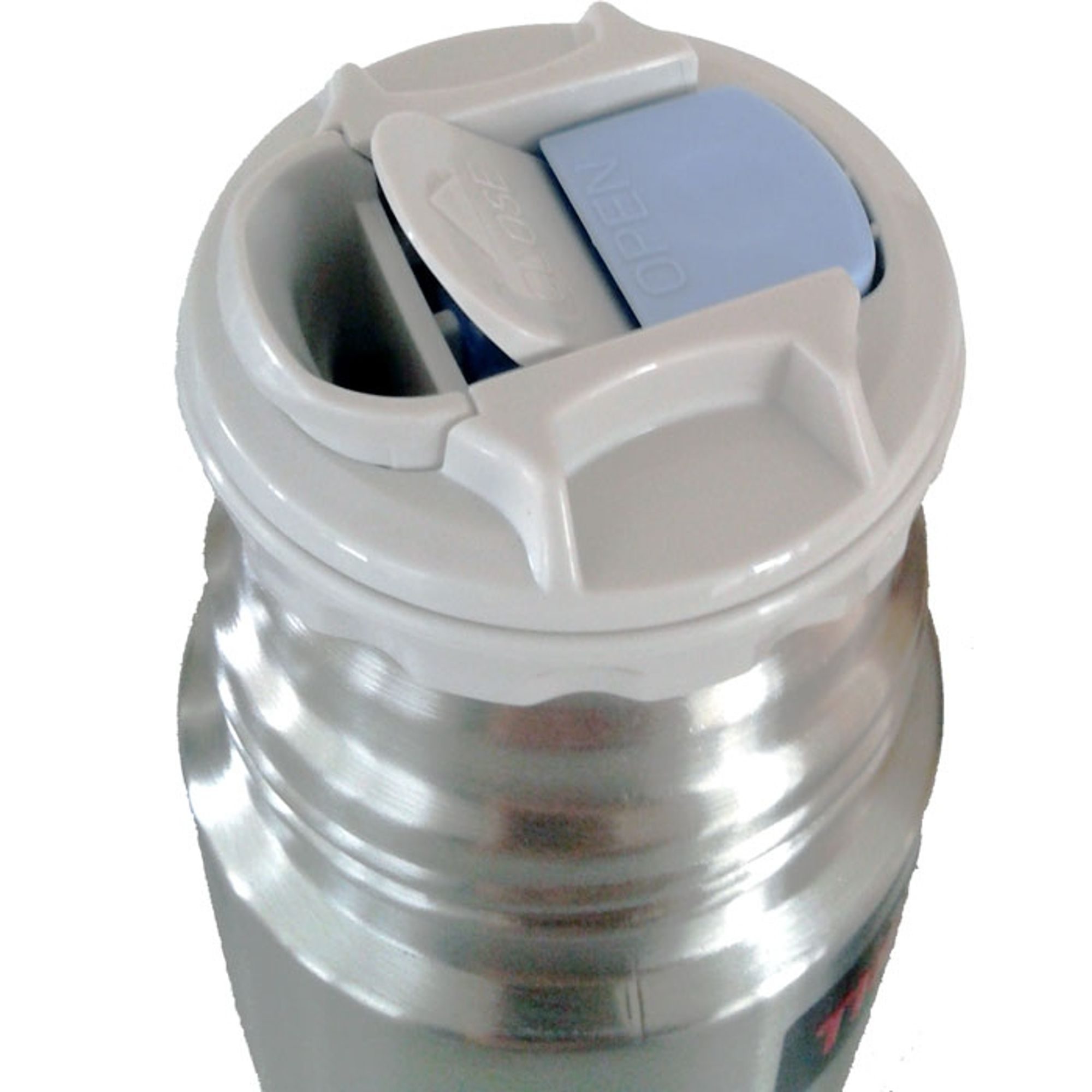 Thermos with push-button cap and cup 1000 ml stainless steel ...