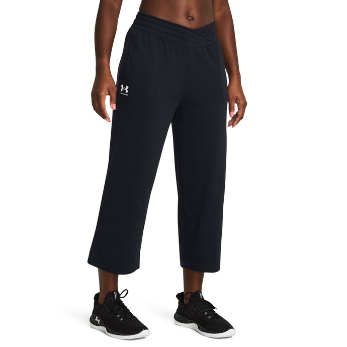 Outdoorweb.eu - Rival Terry Crop Wide Leg, Black / White - Women's training trousers - UNDER ...
