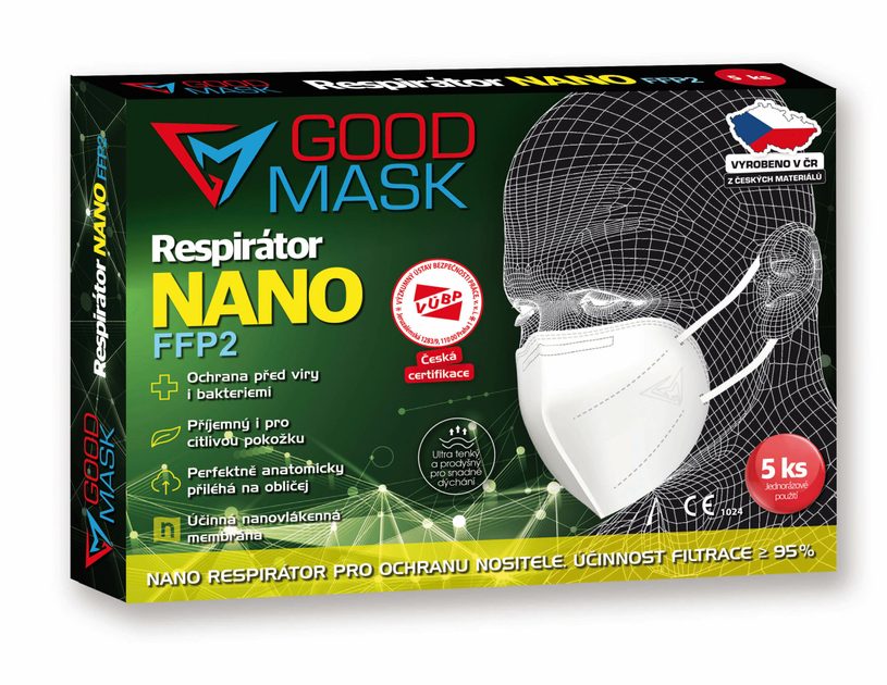 DIALEKARNA.CZ - Nanorespirátor FFP2 GOOD MASK GM2 NANO - 5ks - GOOD ...