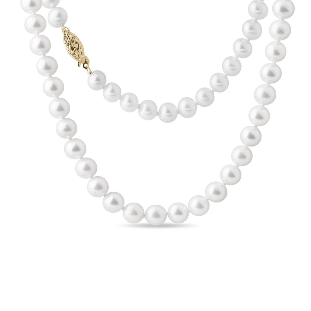 Pearl necklace with gold clasp store