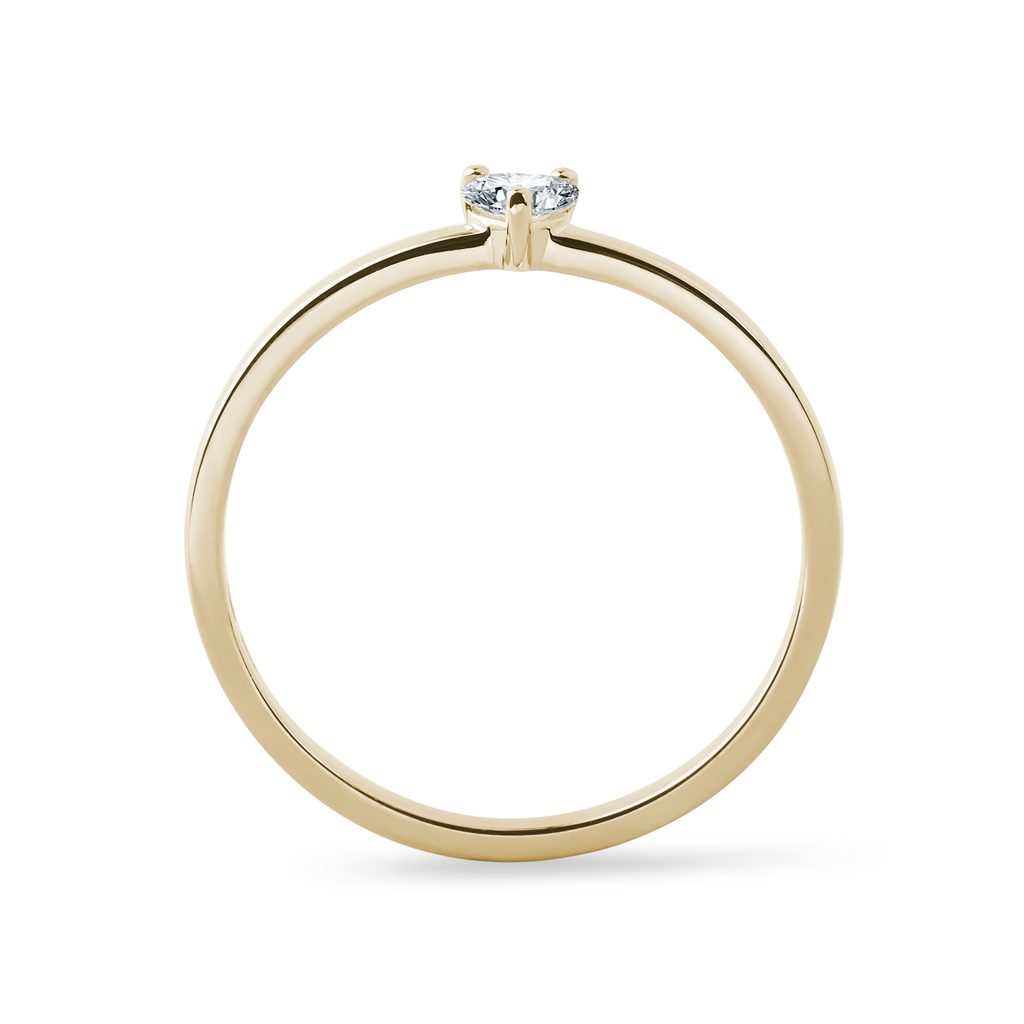 Yellow Gold Diamond Heart Ring | KLENOTA Yellow Gold Diamond Heart Ring | KLENOTA