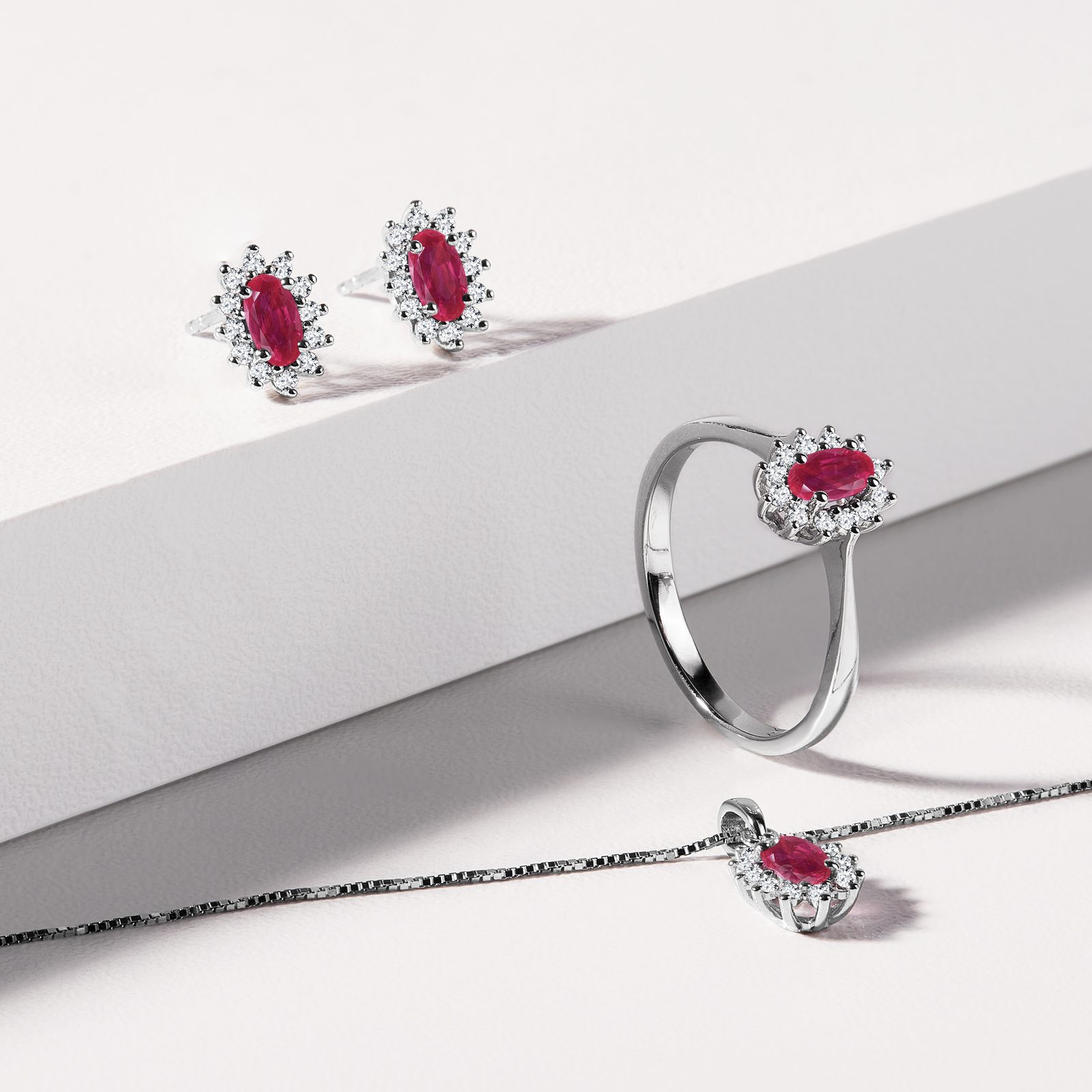 Ruby ring and earring set store