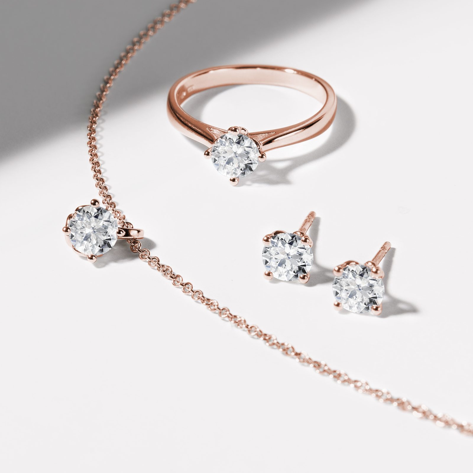Rose Gold Jewelry Set with Lab Grown Diamonds | KLENOTA