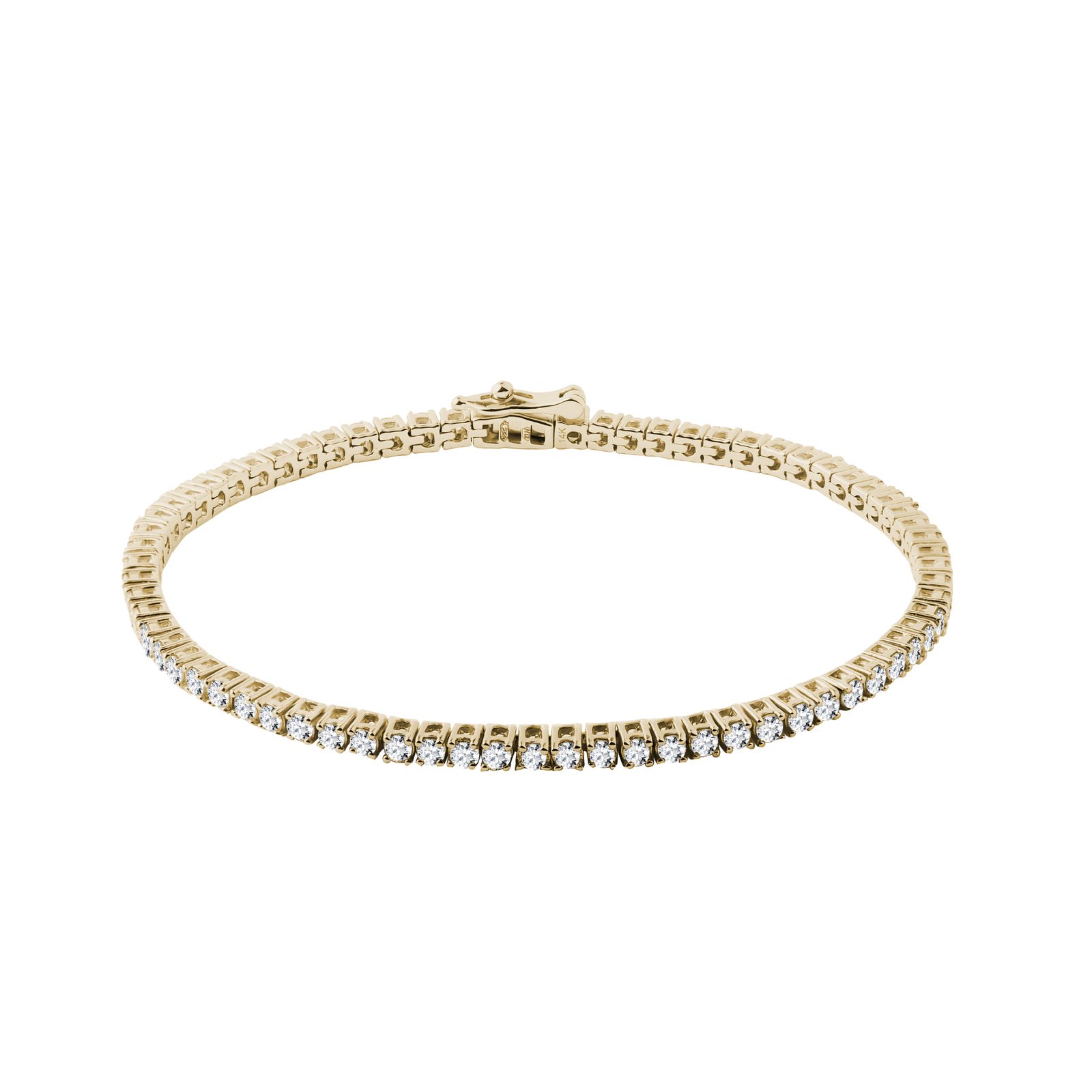 Lux 14k Yellow Gold Diamond Tennis Bracelet KLENOTA