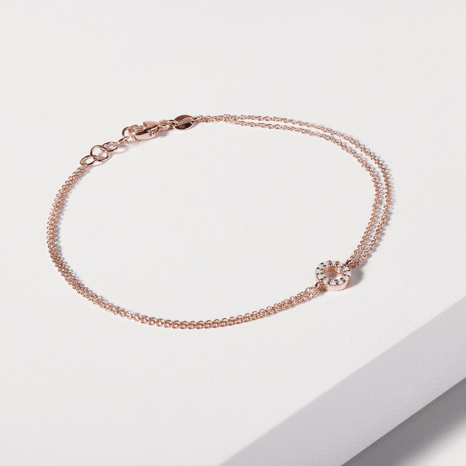 Stunning Rose Gold Bracelet with Diamonds | KLENOTA