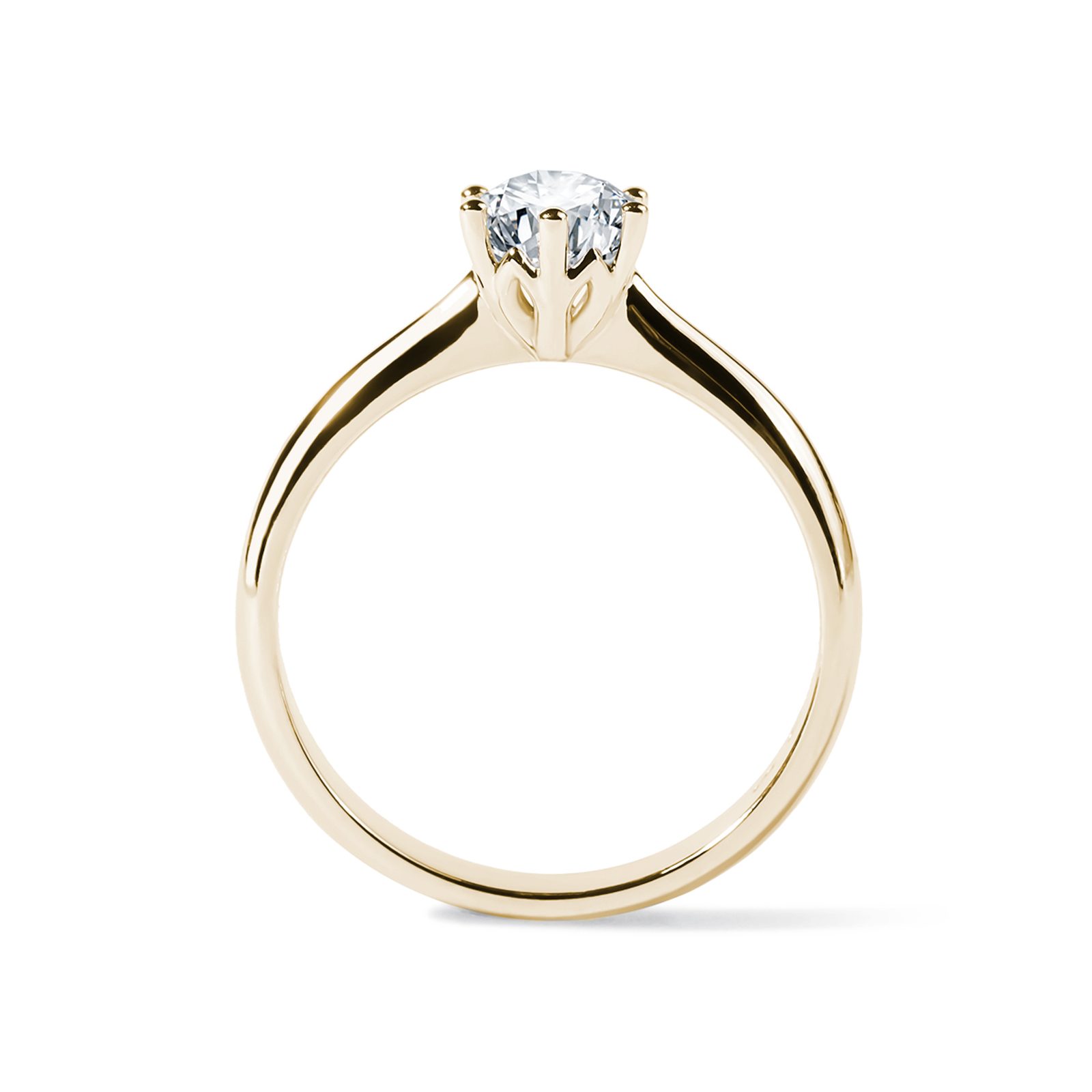 Bague de fiançailles en or jaune 14 carats avec diamant 0,5 ct | KLENOTA