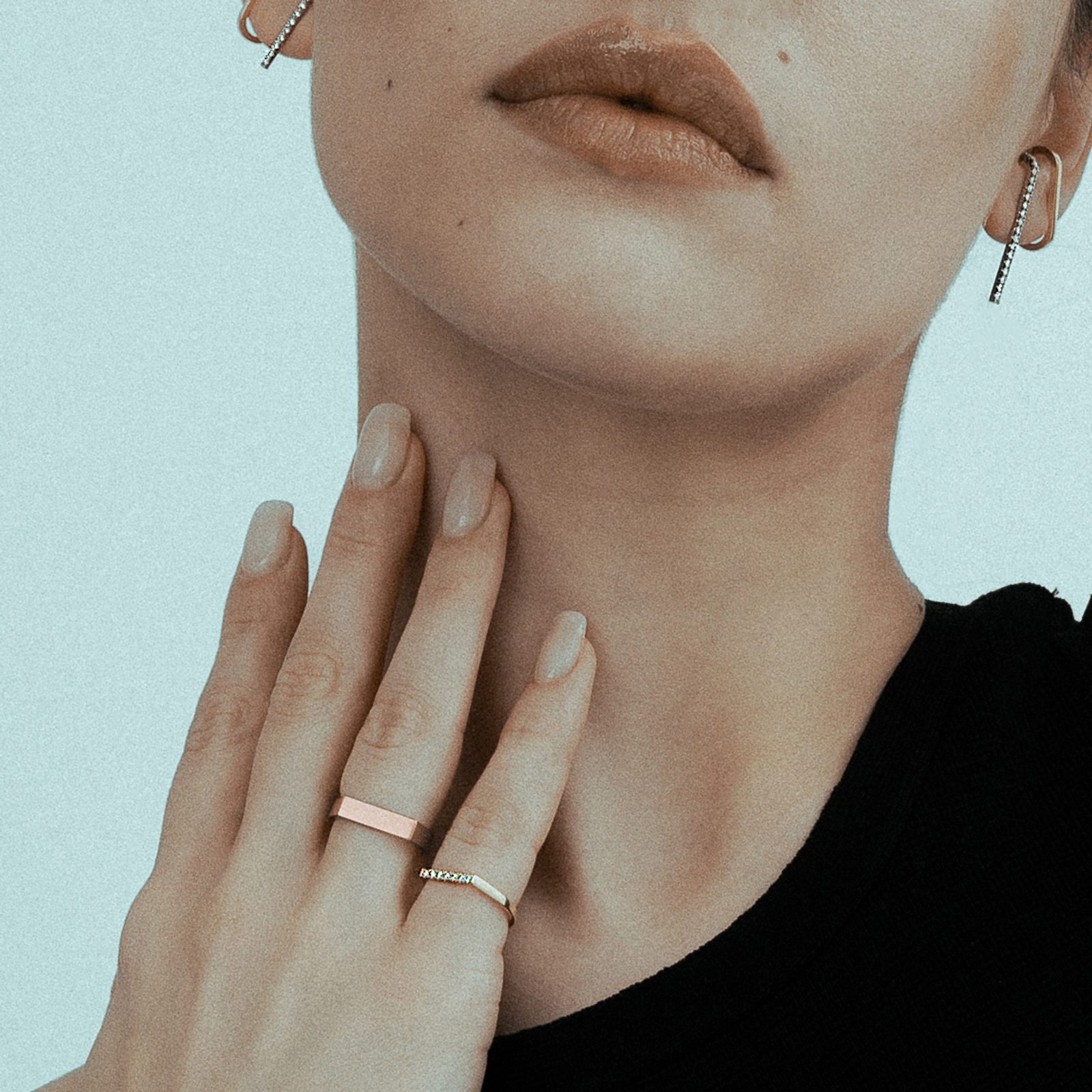 Wide Rose Gold Flat Top Ring | KLENOTA