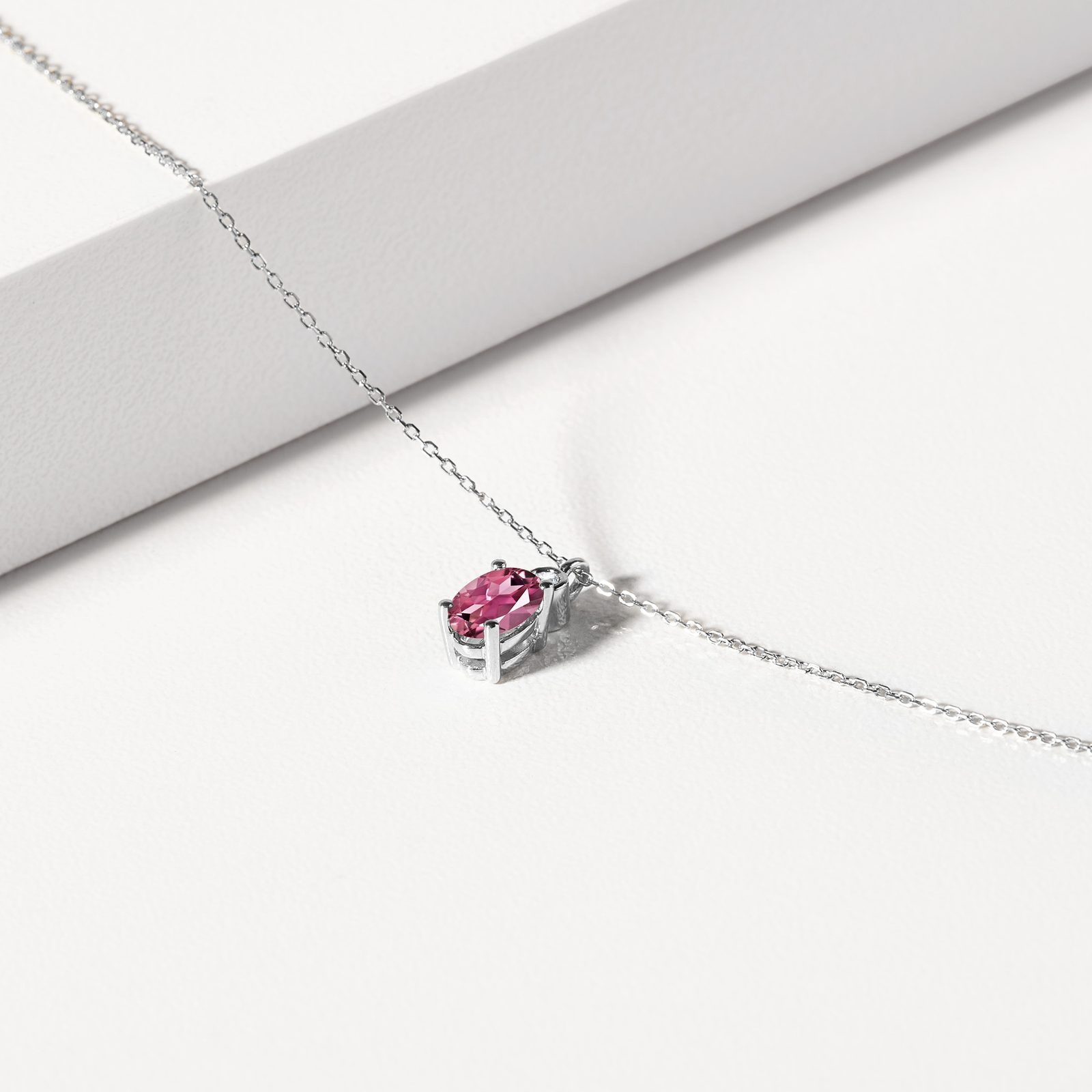 Tourmaline and Diamond White Gold Necklace KLENOTA