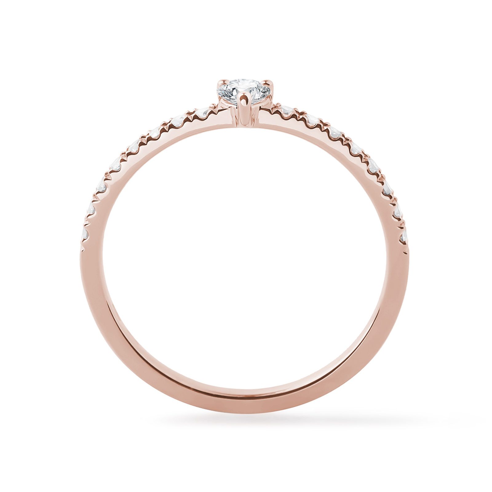 Heart-shaped Diamond Ring in Rose Gold | KLENOTA
