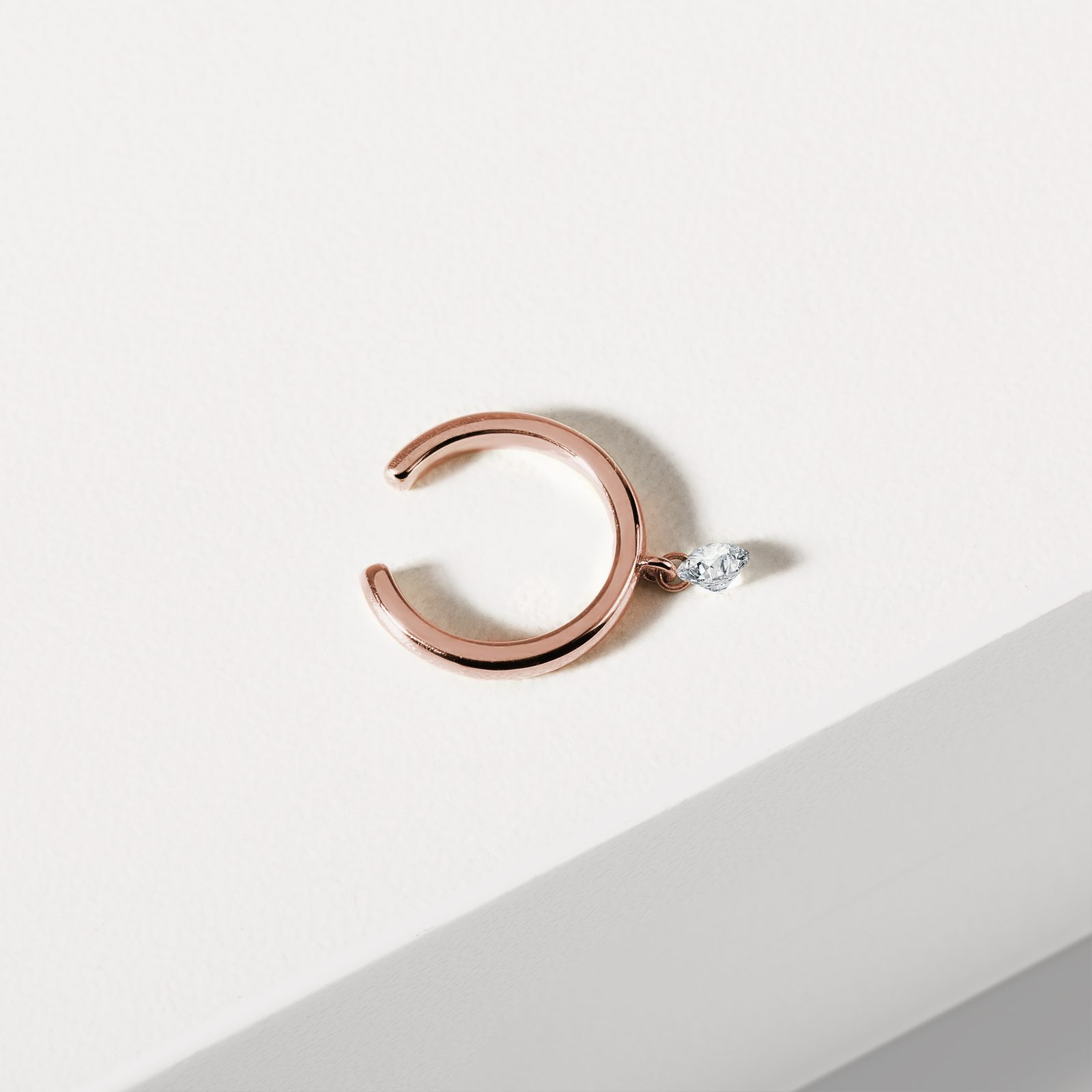 Ear Cuff aus Roségold mit Labordiamant | KLENOTA