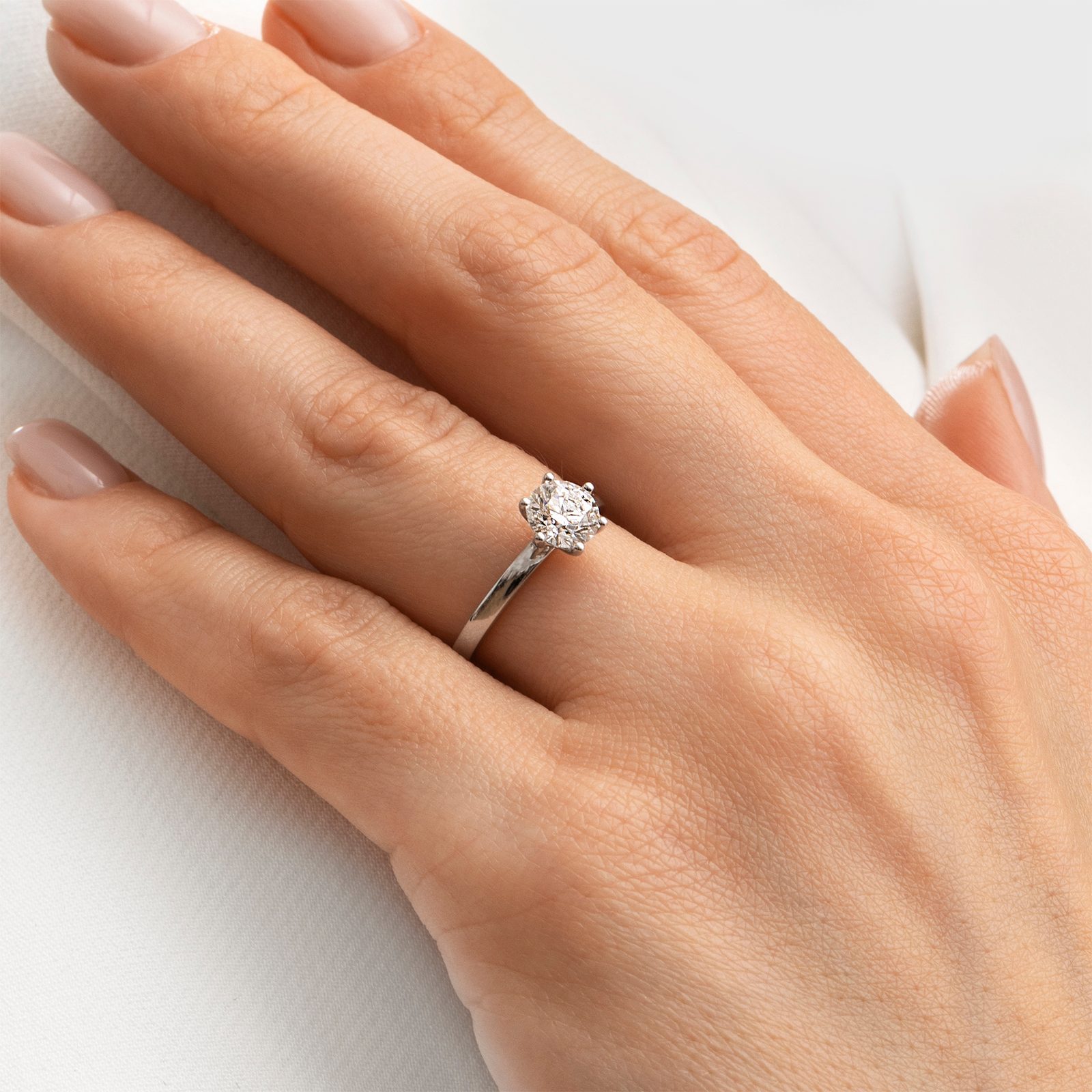 White gold 1 carat diamond ring store