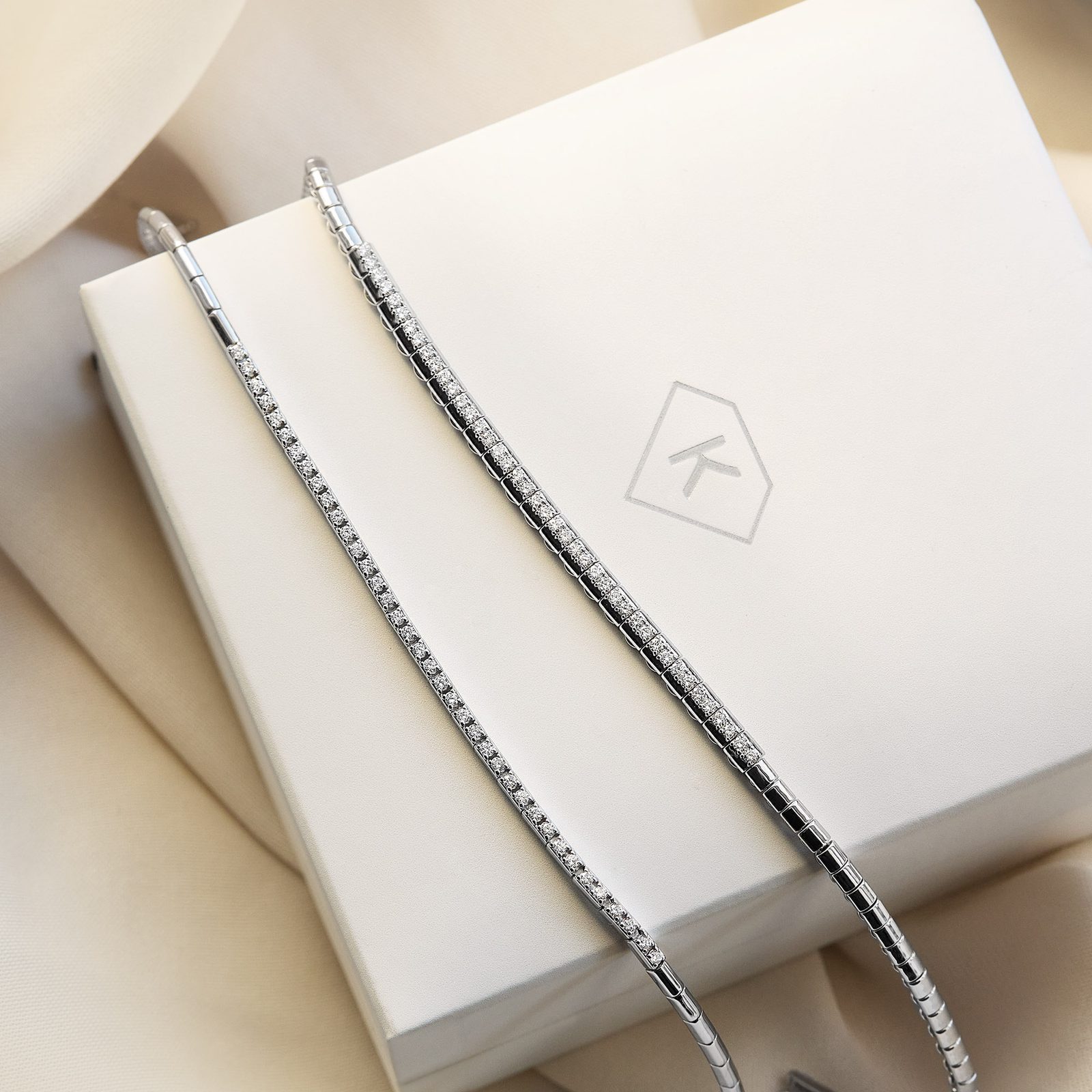 Diamond Tennis Bracelet in 14k White Gold | KLENOTA