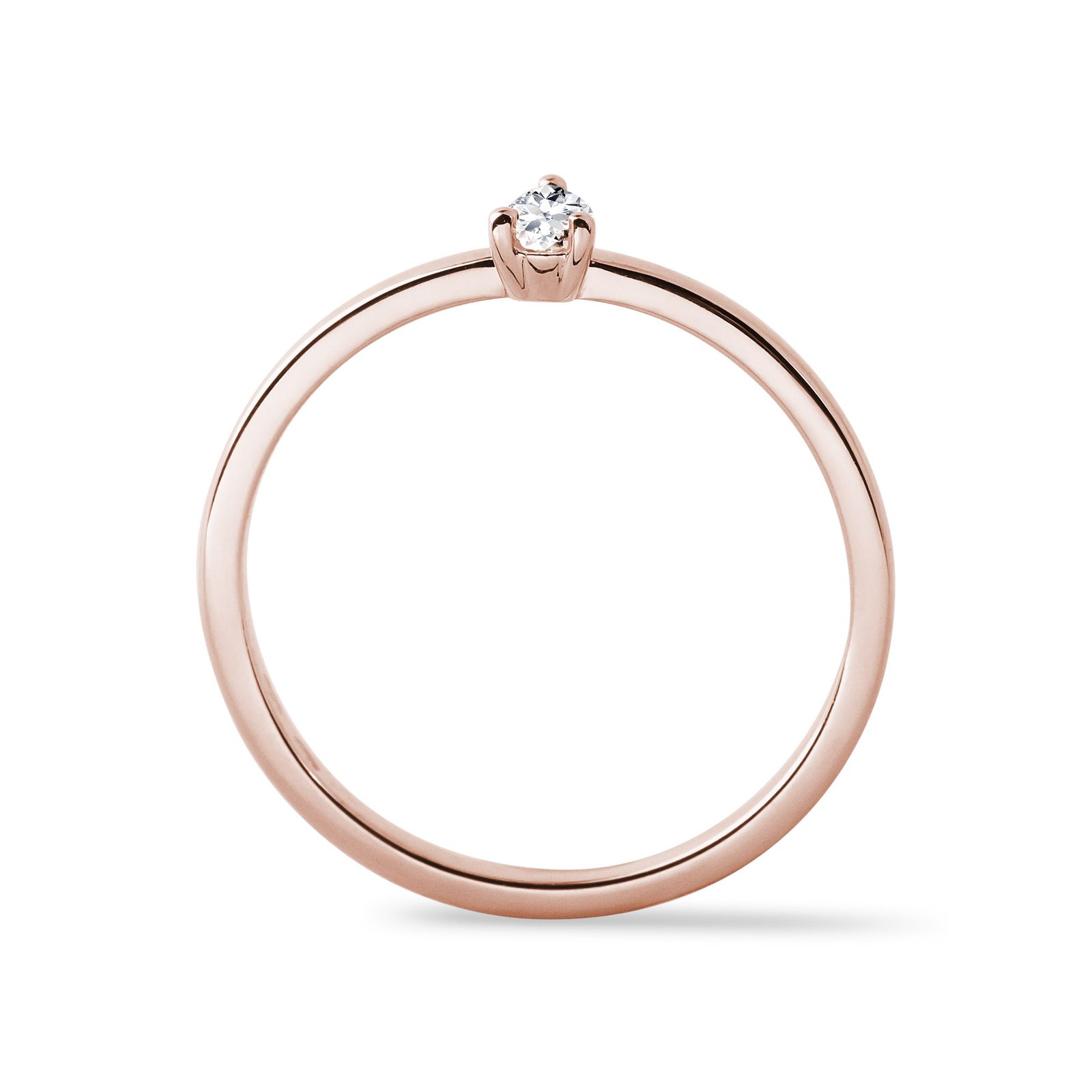 Pear Shape Diamond Rose Gold Ring | KLENOTA