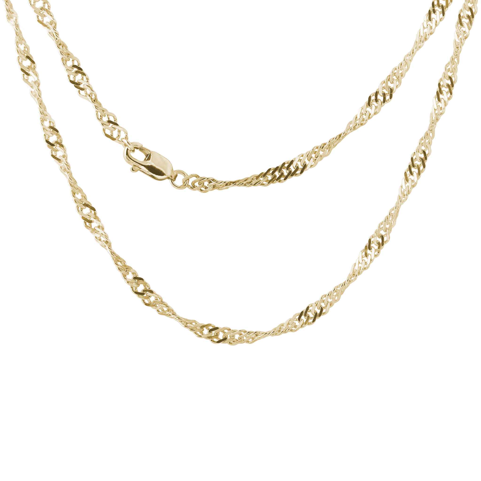 Spiral Chain Necklace in Yellow Gold | KLENOTA