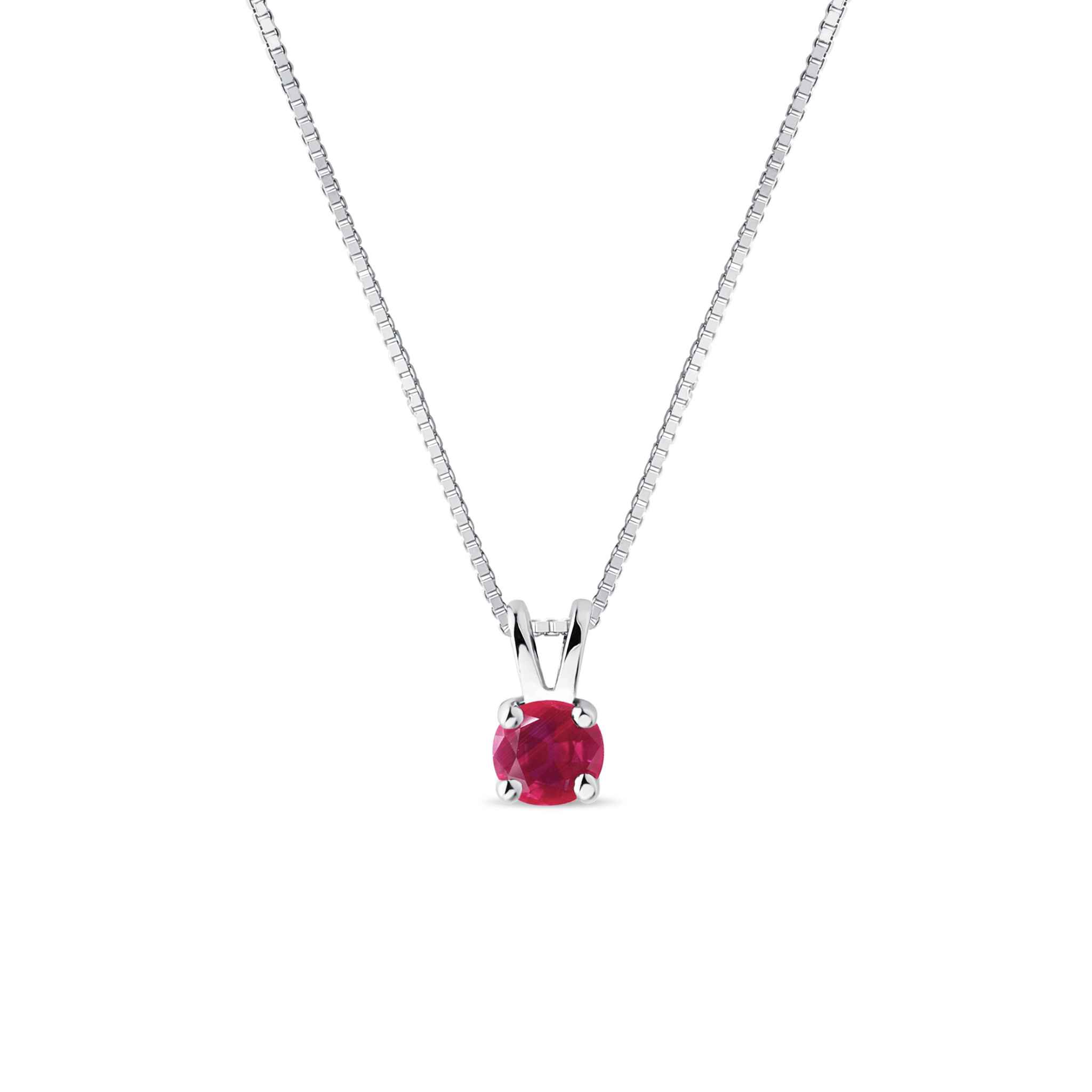 Collier de rubis en or blanc 14 ct | KLENOTA