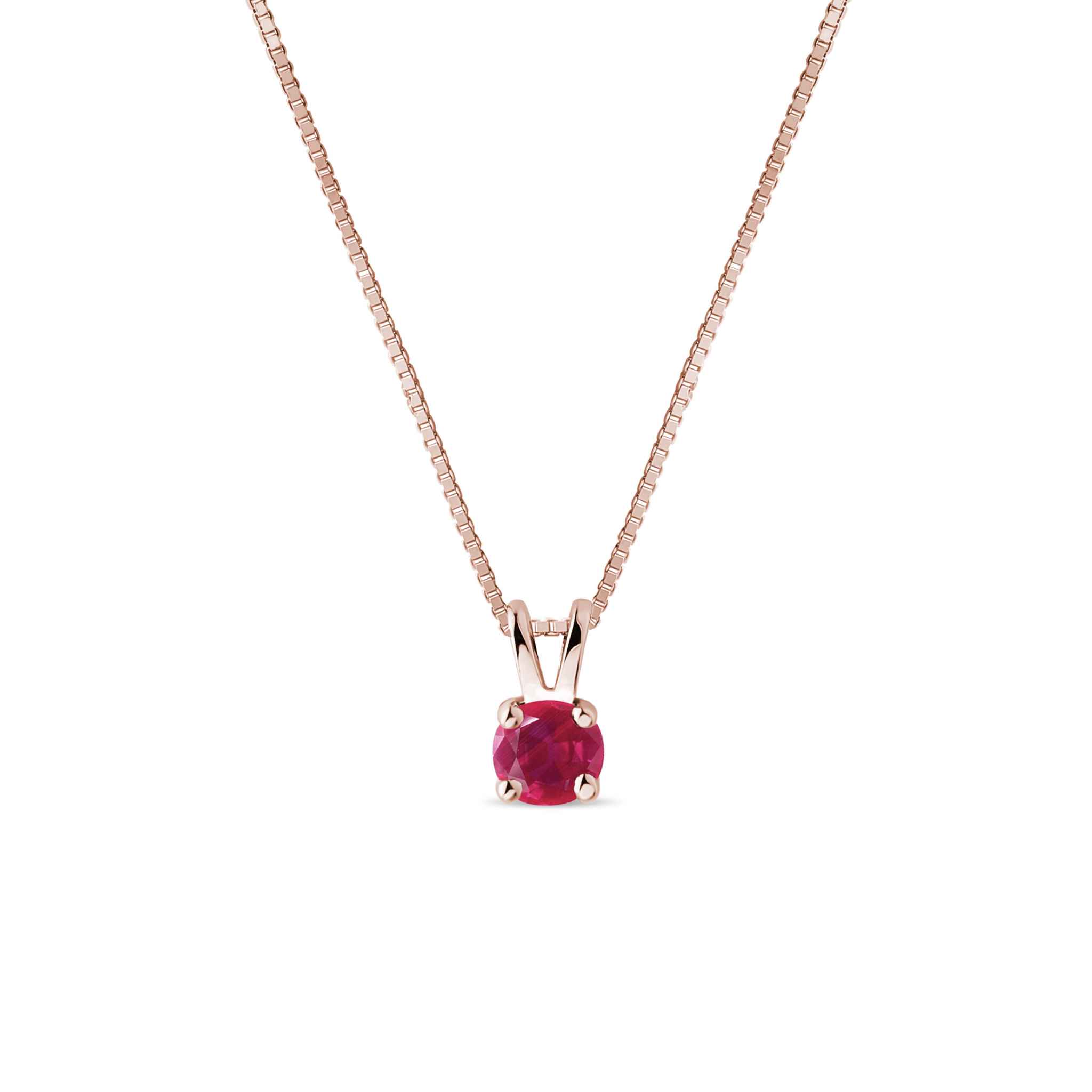 Ruby Necklace in Rose Gold | KLENOTA