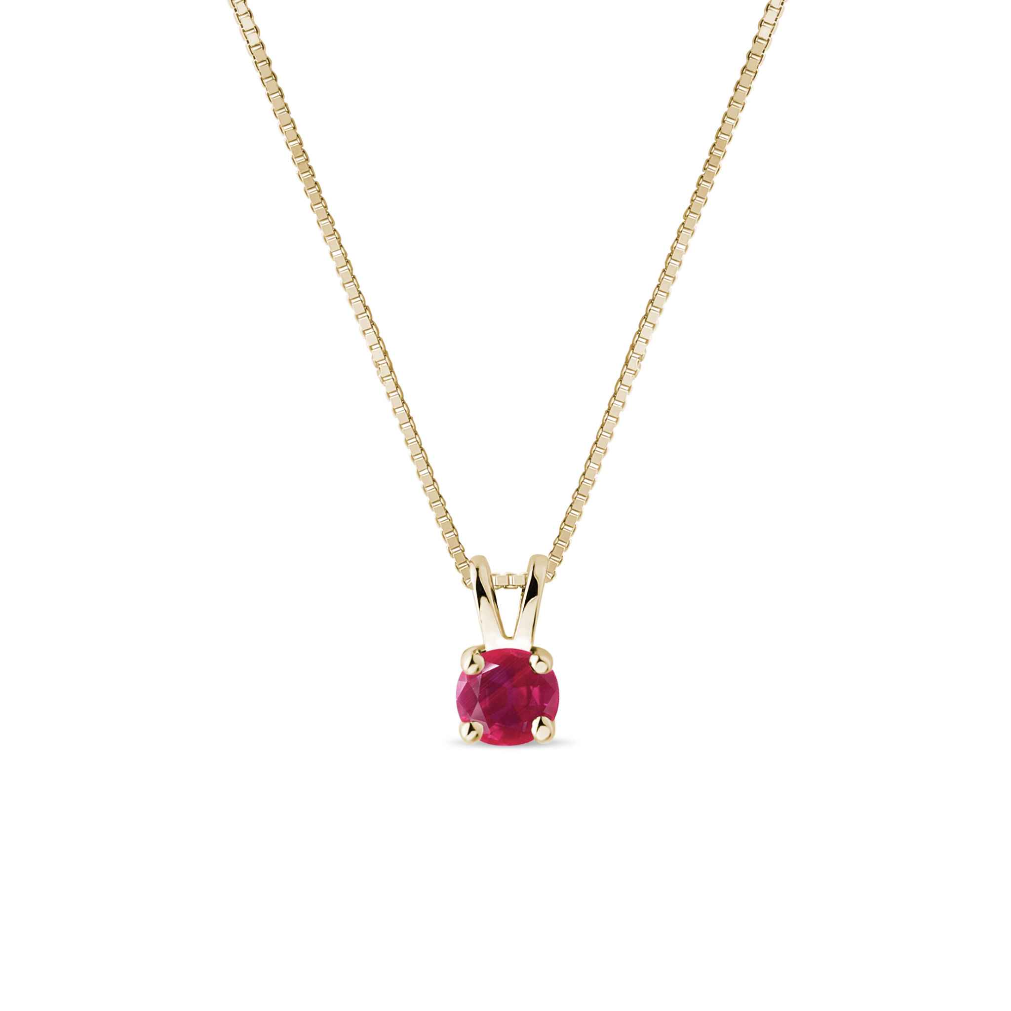 Necklace with Ruby in Gold | KLENOTA