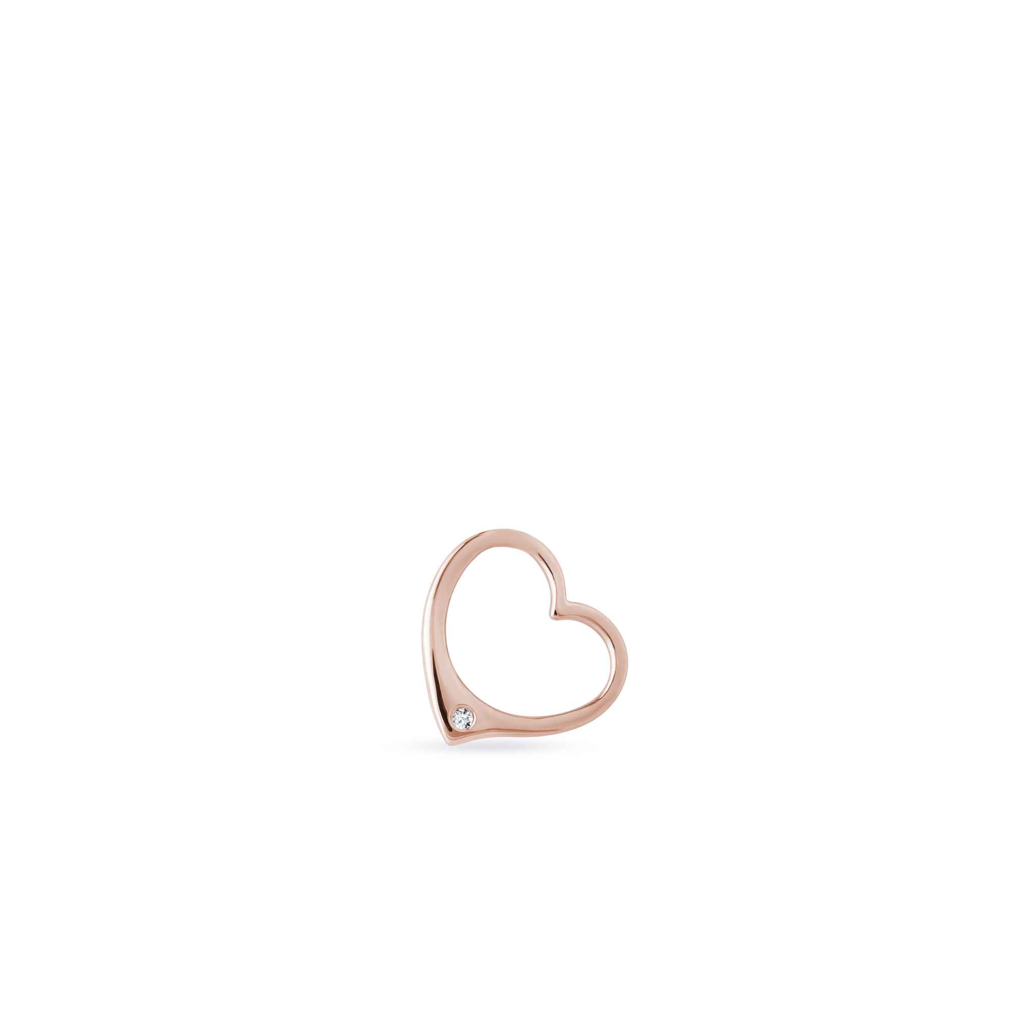 Rose Gold Diamond Heart Pendant | KLENOTA