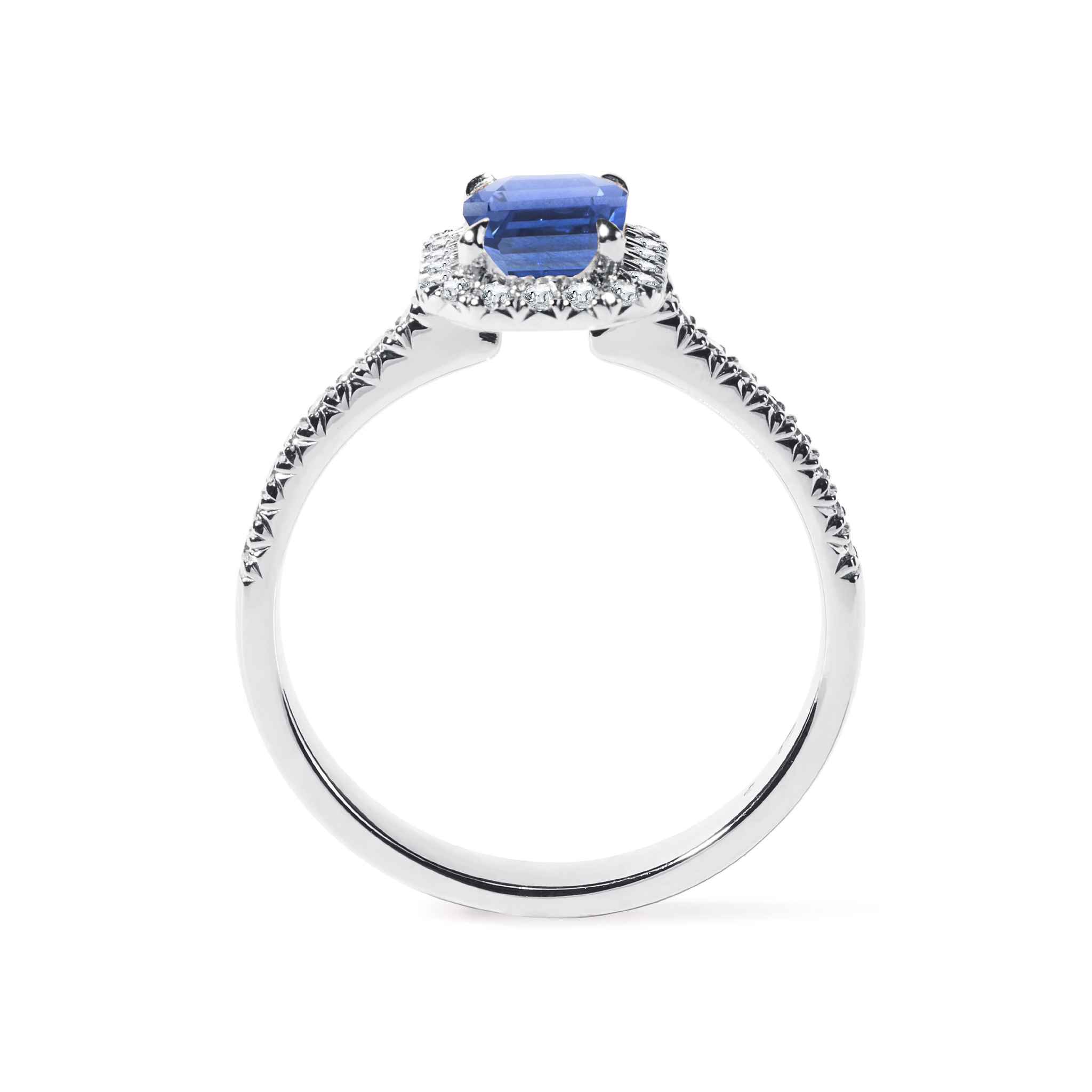 Luxe Ceylon Sapphire and Diamond Engagement Ring | KLENOTA