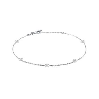 Simple Diamond Bracelet in White Gold | KLENOTA