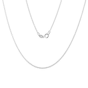 50 cm White Gold Rolo Chain | KLENOTA
