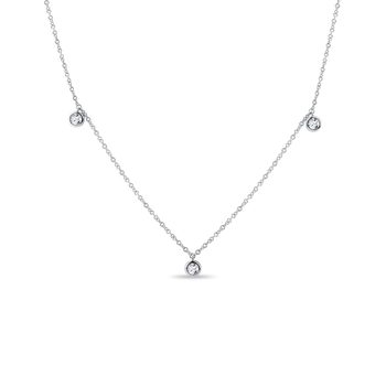 Bezeled Diamond Necklace in White Gold | KLENOTA