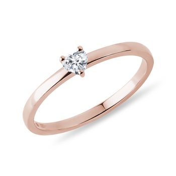Rose Gold Diamond Heart Ring | KLENOTA