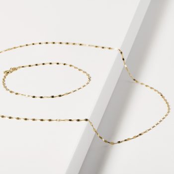 Zlatá retiazka typu Lip Chain dlhá 50 cm | KLENOTA