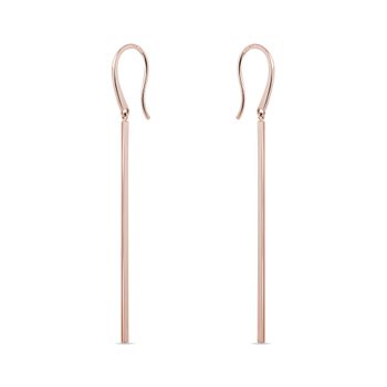 Rose Gold Bar Threader Earrings | KLENOTA