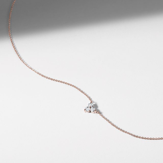 Diamond Necklace in Rose Gold | KLENOTA