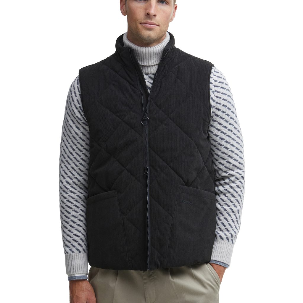 Barbour Cord Liddesdale Gilet — Classic Black - Manšestrová prošívaná vesta - Barbour - Vesty ...