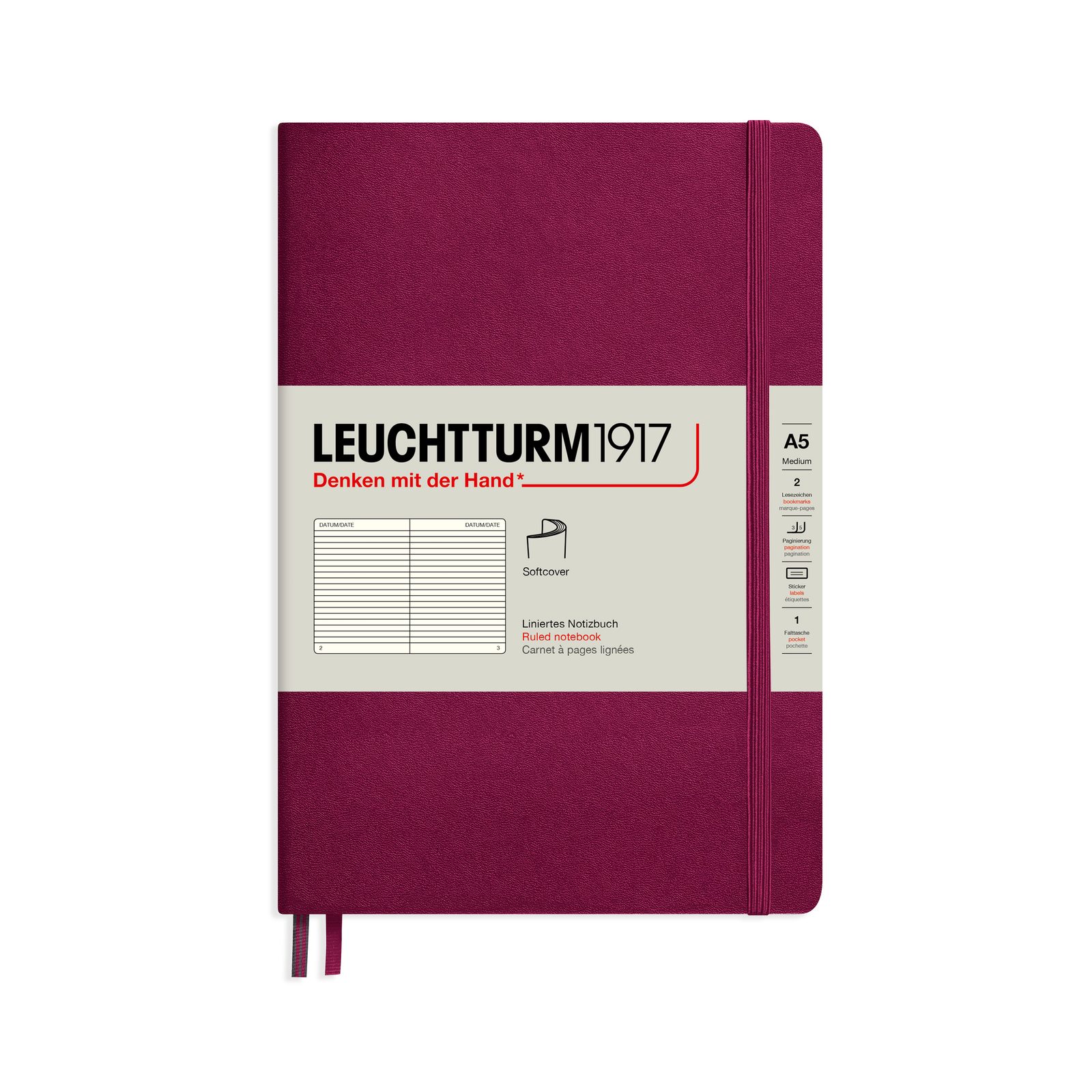 LEUCHTTURM1917 Ruled Medium Softcover Notebook - Střední zápisník A5 ...
