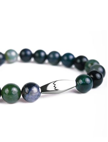 Přírodní pánský náramek / korálky z minerálů - achát CORLAN - VUCH