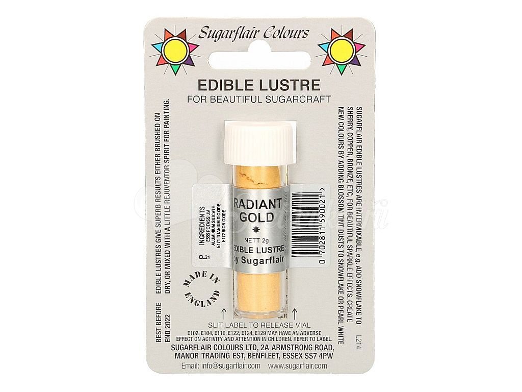 World of Confectioners - Lustre dust colour Radiant Gold - Sugarflair ...
