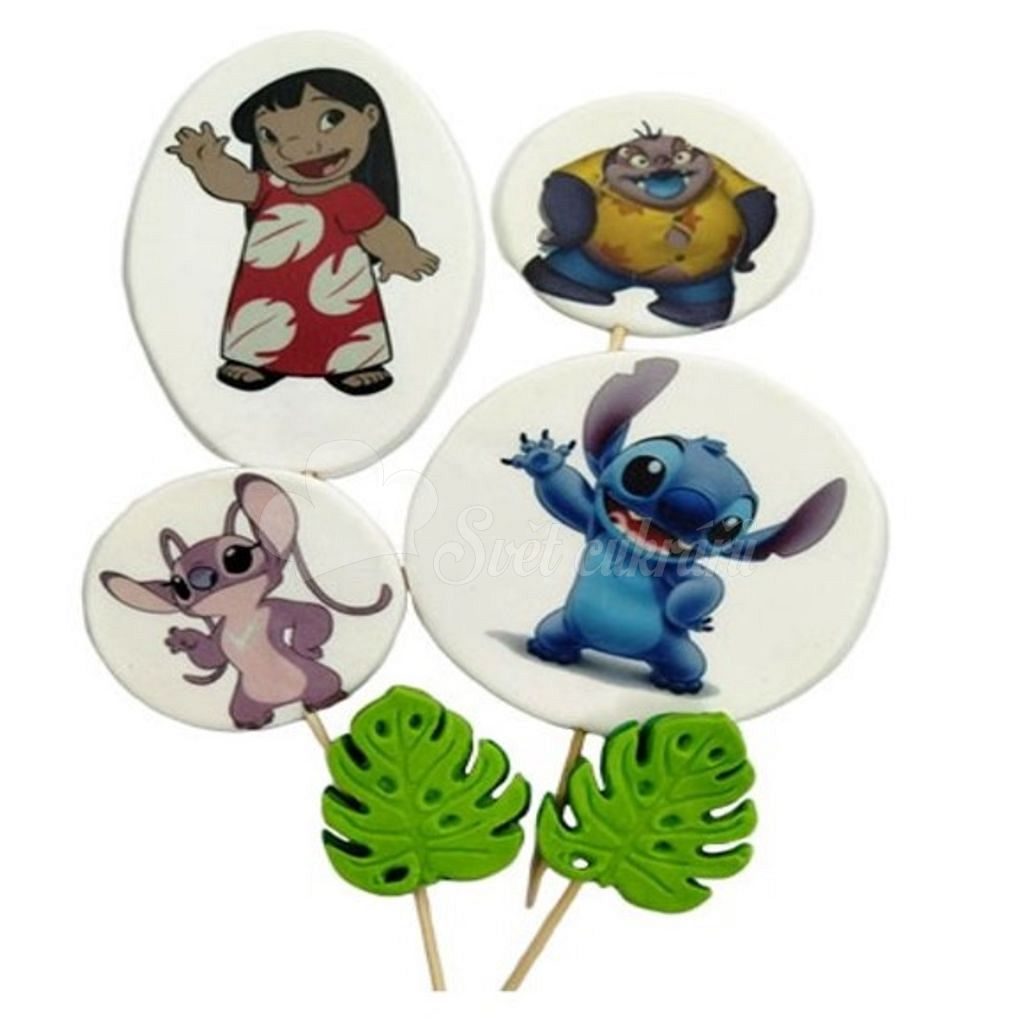 Cukrová dekorace na dort Lilo & Stitch – jedlá ozdoba - Svět cukrářů