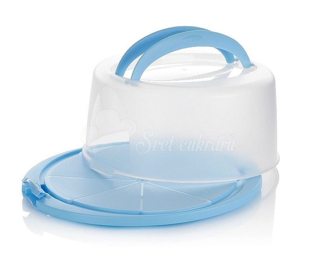 Box na dort a moučníky přenosný s víkem modrý - Kela - Přenášení dortů ...