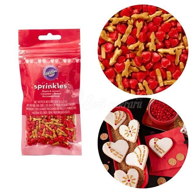 World of Confectioners - Wilton Jumbo Sprinkles Heart and arrow - 56g ...