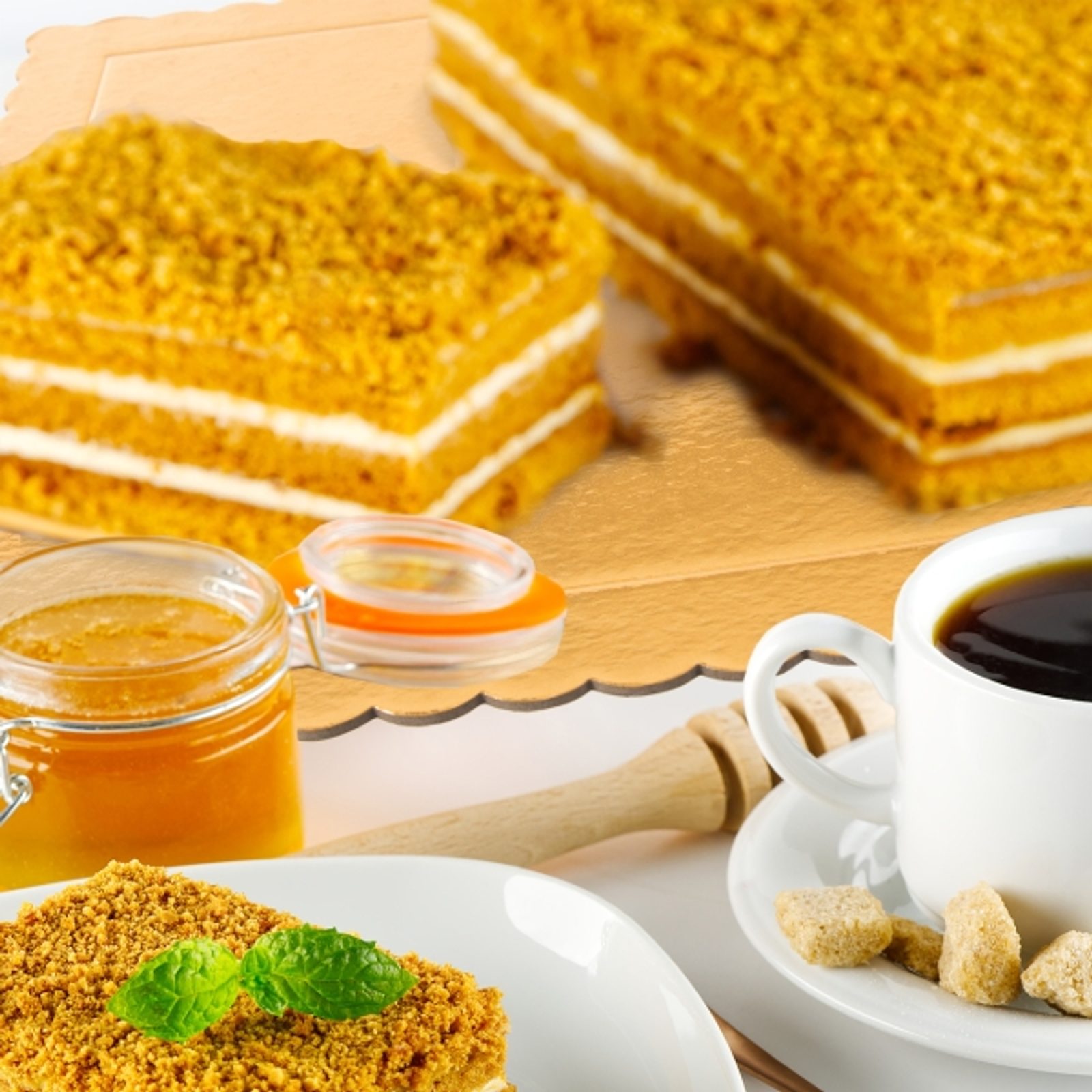 World of Confectioners - Cake mat golden - 34x34 cm - Square washers ...