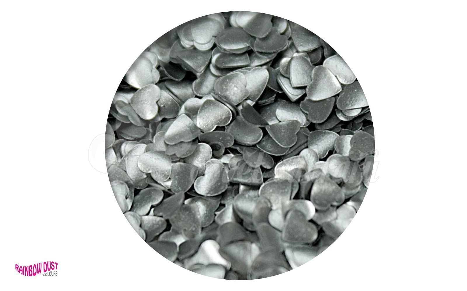 World of Confectioners - Met Edible Shapes-Silver Hearts - Renshaw ...